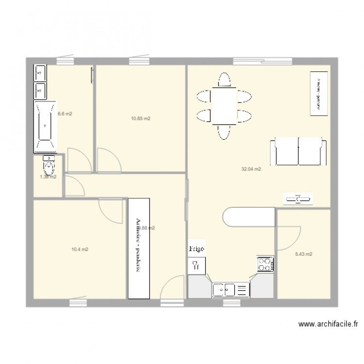 Maison 80m2 - Plan dessiné par audreyvarin