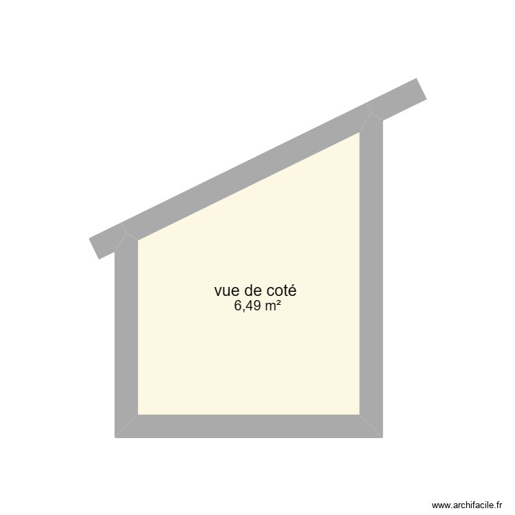 vue de coté - Plan 1 pièce 6 m2 dessiné par yannosse