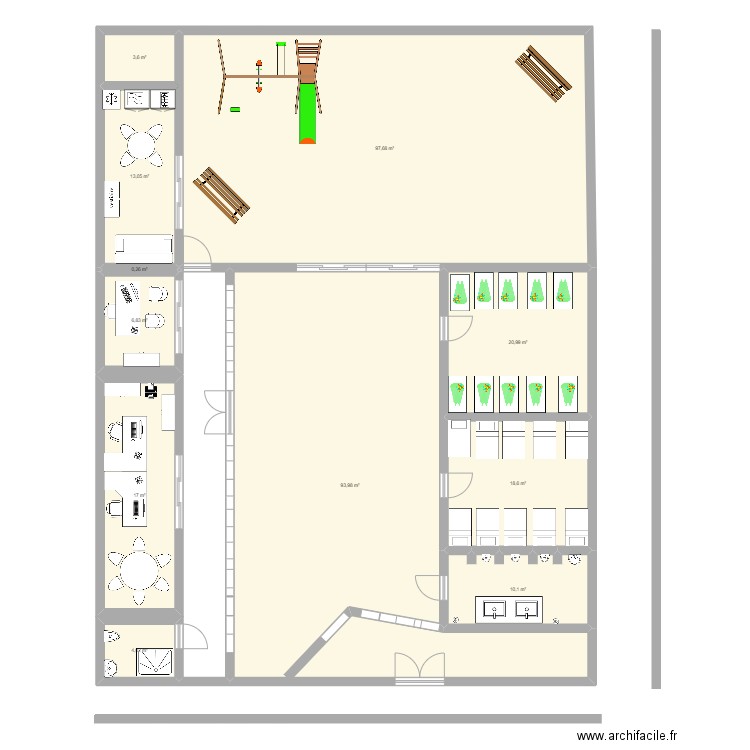 crèche - Plan dessiné par poupigoù