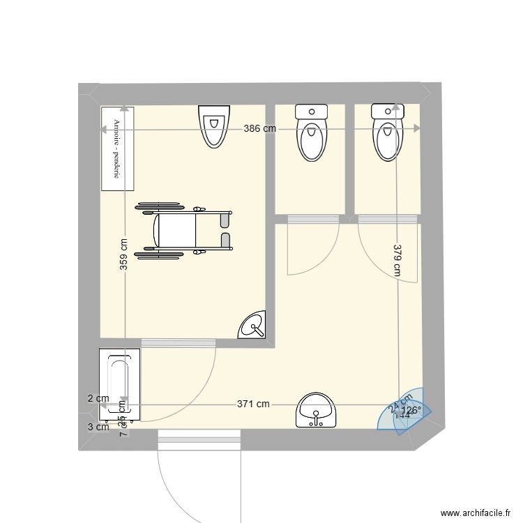 WC bistrot - Plan dessiné par Nanou4993