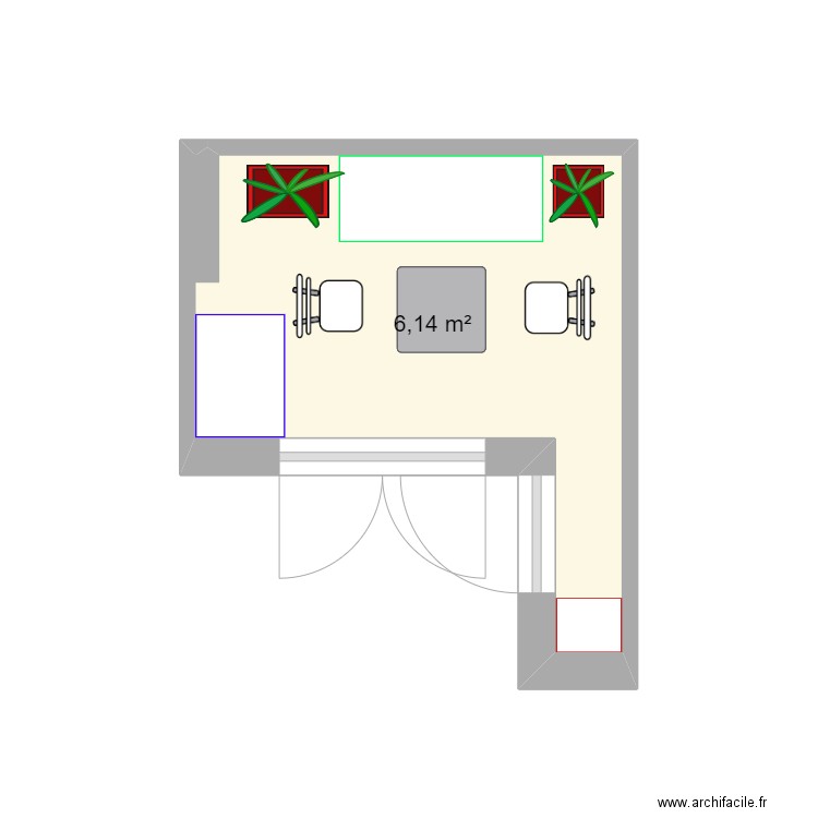 Balcon - Plan 1 pièce 6 m2 dessiné par Sylmar33