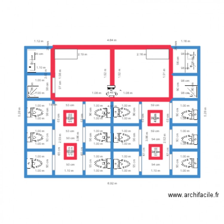 wc public - Plan dessiné par ASSI Claude