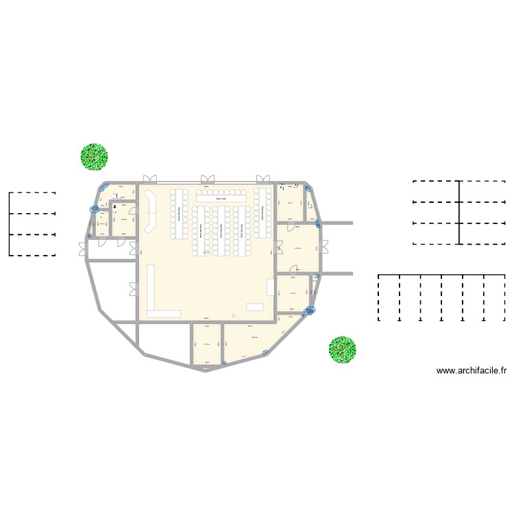 Salle du Pinsan - Plan 13 pièces 341 m2 dessiné par Clemion