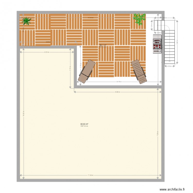 terrasse 1 - Plan dessiné par gege1456