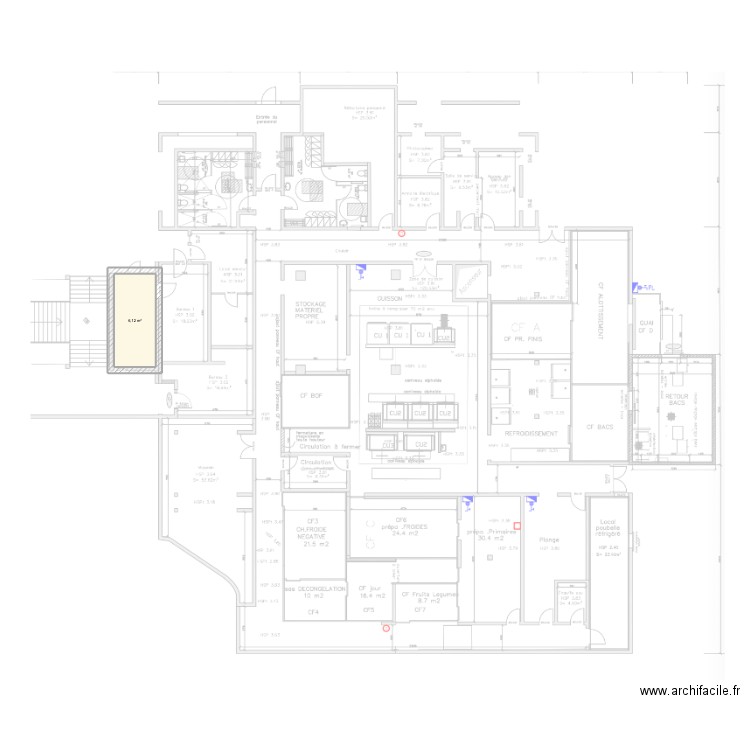 Plan Lycée Avirons - Plan 1 pièce 6 m2 dessiné par kristina16