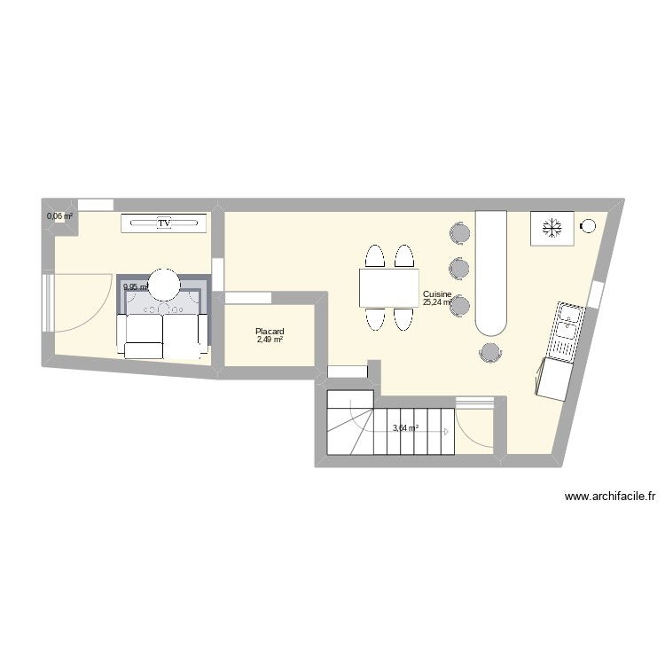 RDC Maison La Bastide - Plan dessiné par LCV09