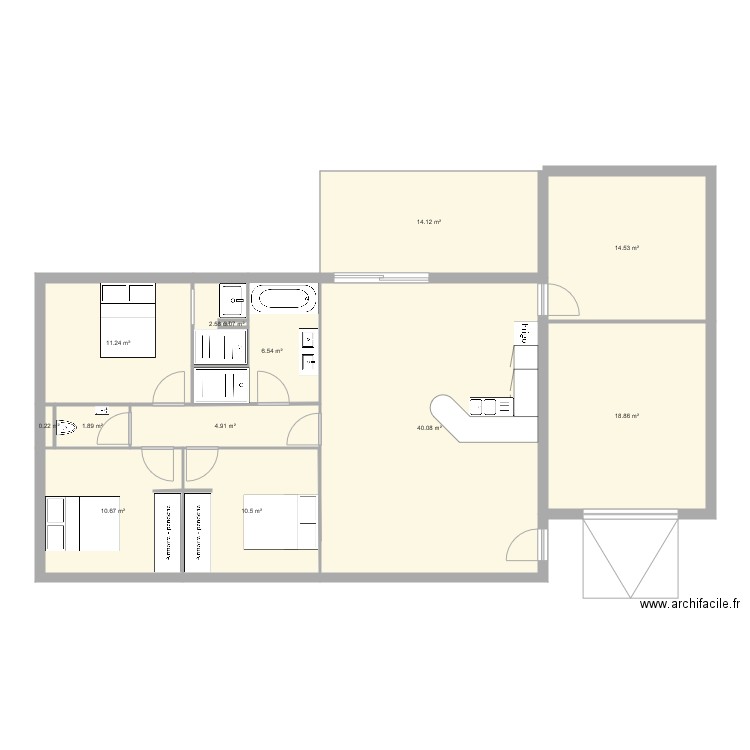PLAN F3 IND B - Plan 13 pièces 136 m2 dessiné par BALDAV