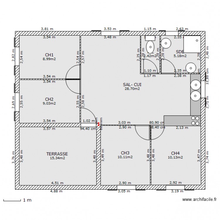 Plan – BASTIDE – Par ABEILLE ️ | ArchiFacile