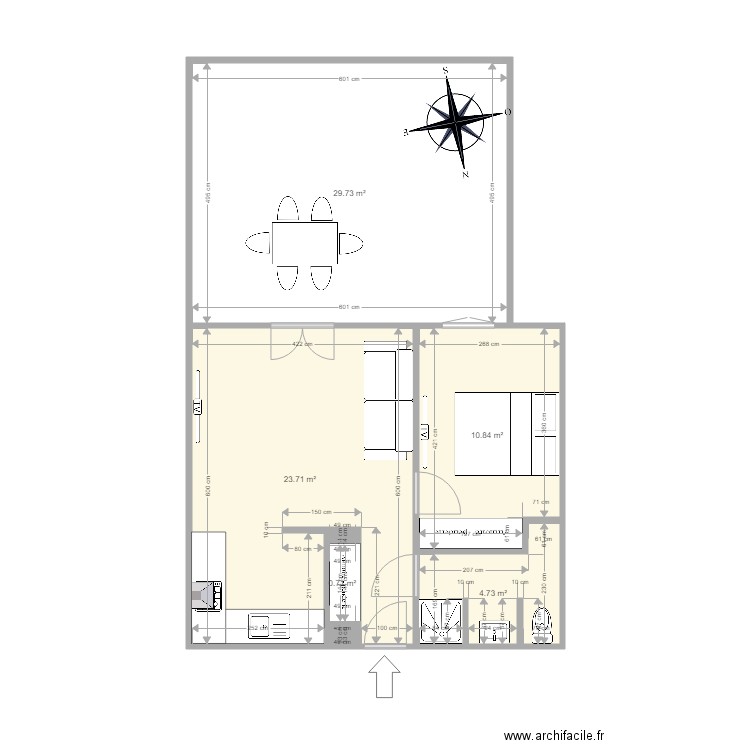 PLAN F2 PARC LUCIE - Plan dessiné par maximmobilier