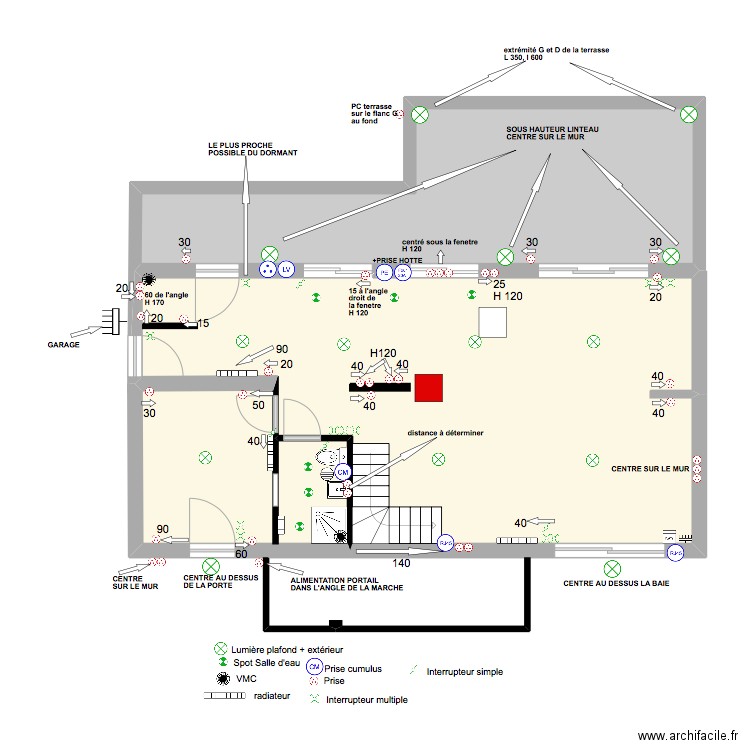 Jean Moulin RDC Elec RDC 3 - Plan 3 pièces 98 m2 dessiné par fpat