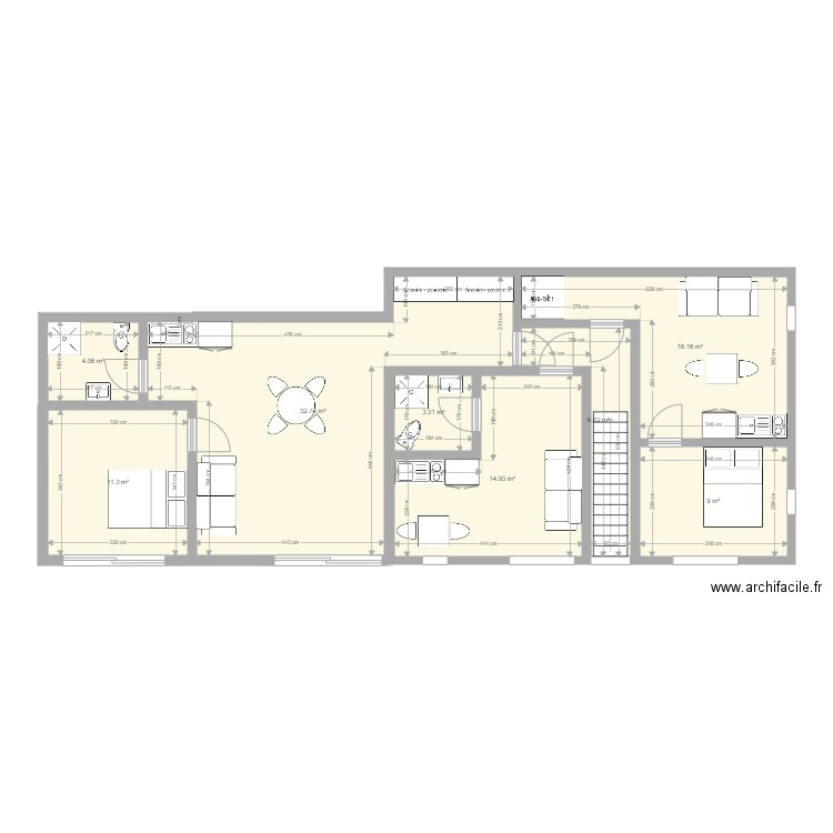 ruffec 1er étage - Plan dessiné par beaver11