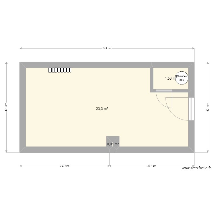 vestiaire quentin - Plan 3 pièces 25 m2 dessiné par qfleury24