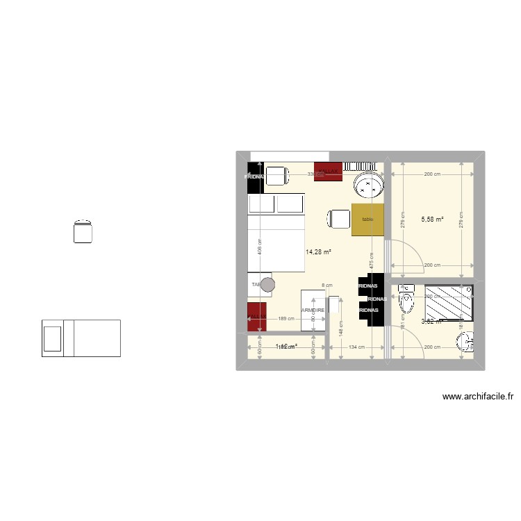 PLAN lit double - Plan dessiné par Fabzzzer
