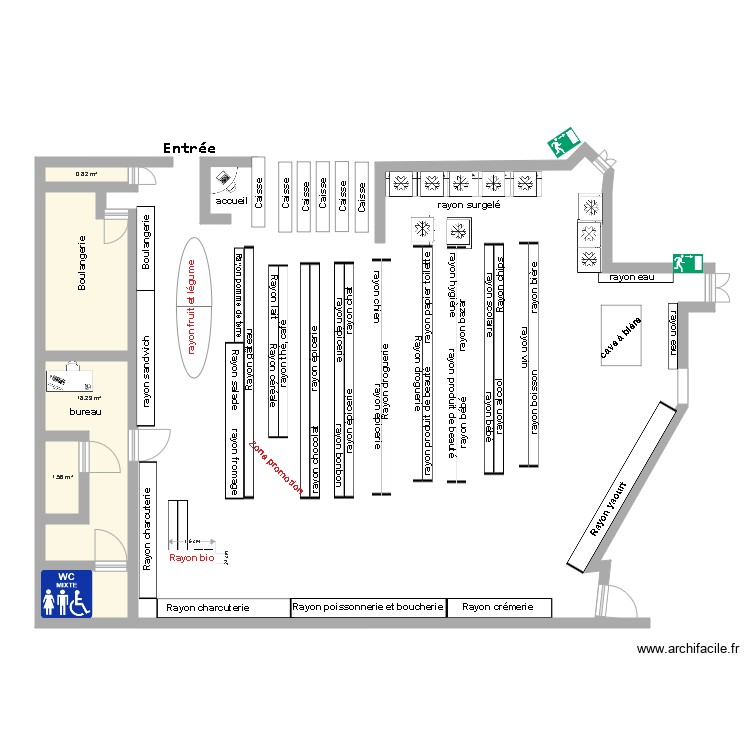 Plan – carrefour market v1 – Par louf59 ️ | ArchiFacile