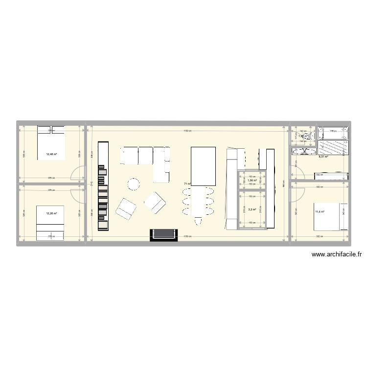 maison - Plan 8 pièces 128 m2 dessiné par vahnou