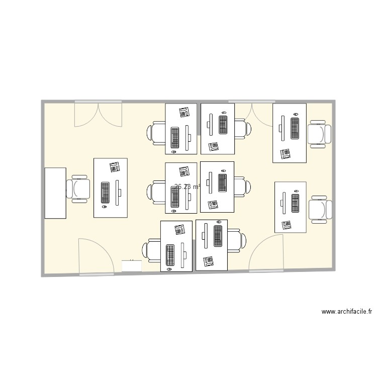Grande salle - Plan dessiné par Cedius