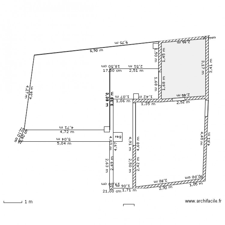 emplacement des regards - Plan dessiné par sammos
