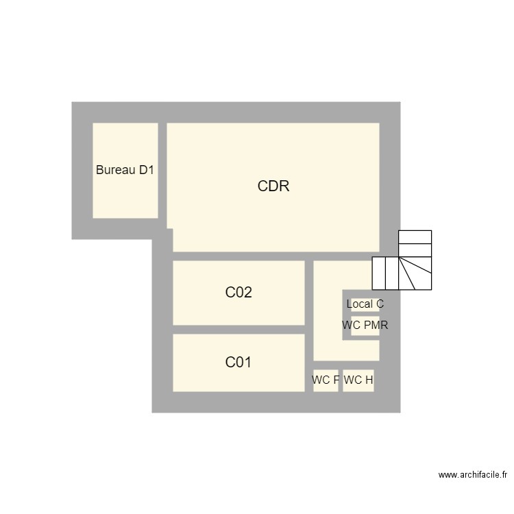 RDC Bâtiment C - Plan dessiné par Emilie5372