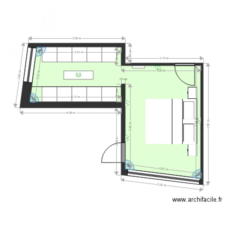 Garde robe et chambre parents - Plan dessiné par Serge...