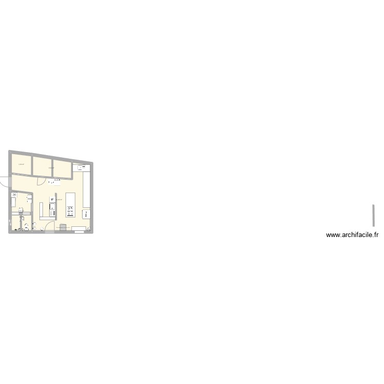 CUISINE BASTIDE - Plan 4 pièces 52 m2 dessiné par MOUUUULETTE