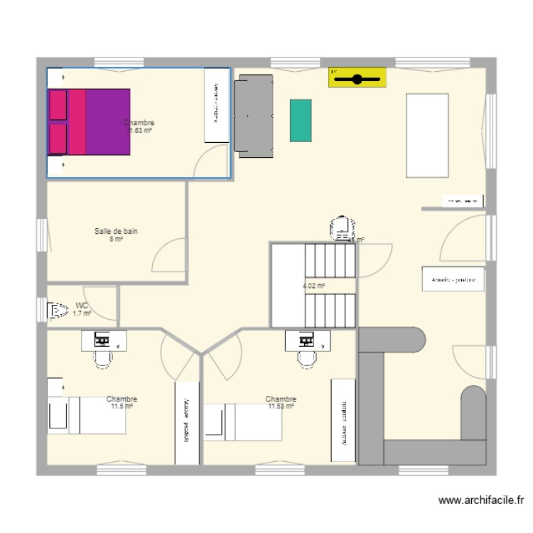 plan partie habitation - Plan dessiné par sandozv