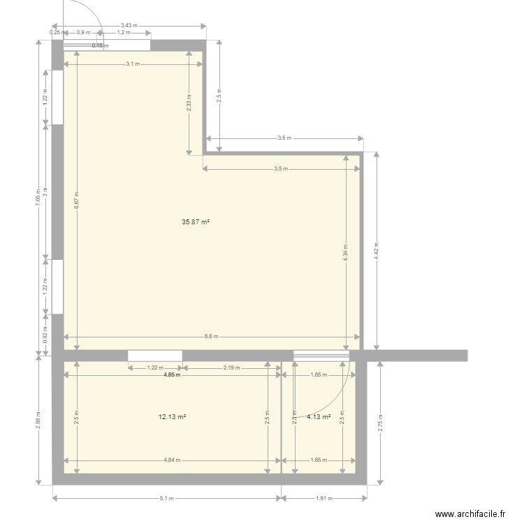 Refectoire - Plan dessiné par Alaquem