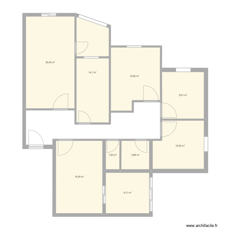 lpp plateau - Plan 9 pièces 97 m2 dessiné par elle renov