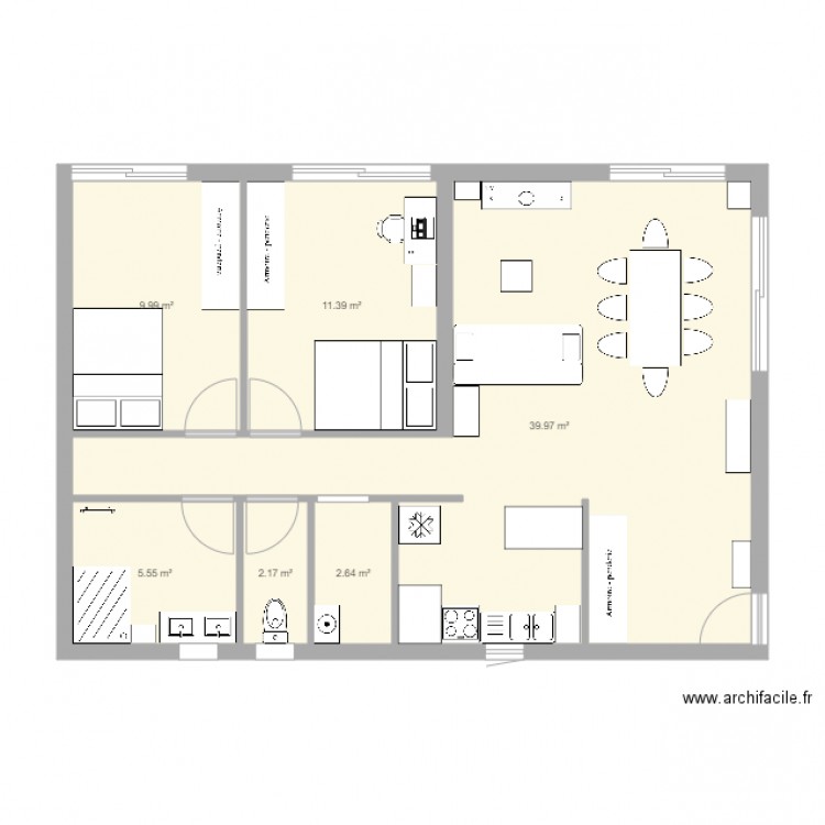 75m2 - Plan dessiné par william42