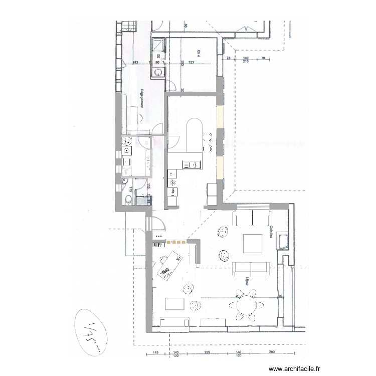 Travaux Hossegor - Plan dessiné par JCh40