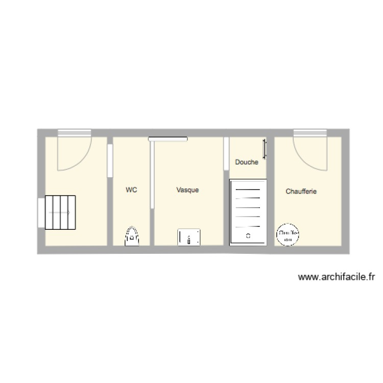 Salle de Douche plan installation - Plan dessiné par david tumelaire