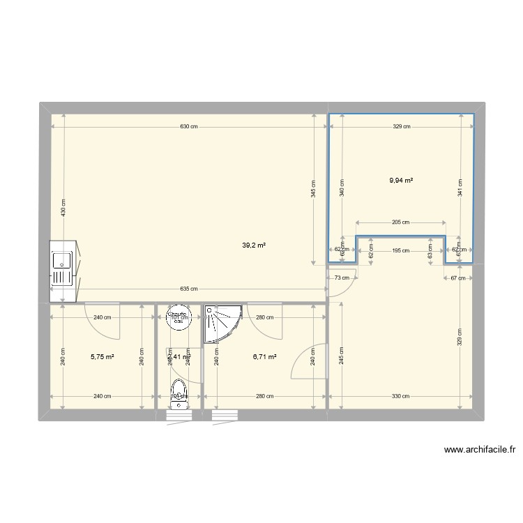 65 m2 - Plan dessiné par grozob