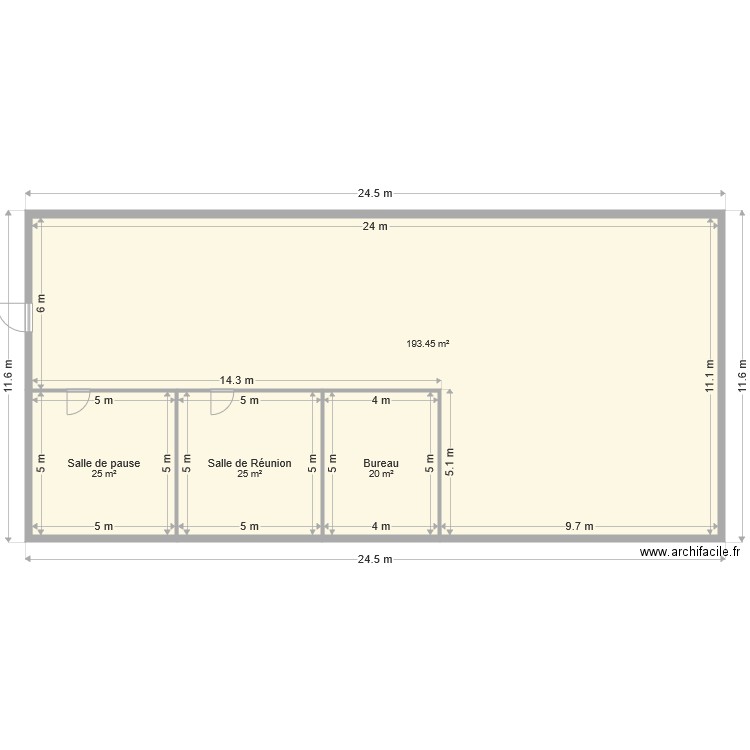 Plan Surface - Plan dessiné par MJA