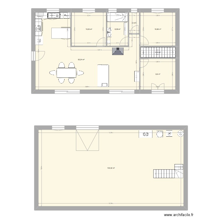 maison sous sol - Plan 8 pièces 195 m2 dessiné par MIMI24220