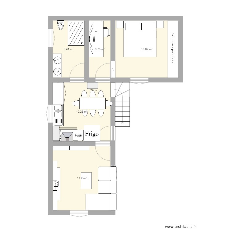 Plan – Maison Rix Aménagé 00002 – Par Fabien68ArchiFacile ️ | ArchiFacile