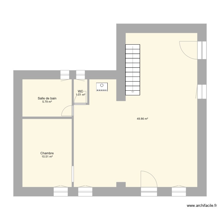 Maison Fleuriel - Plan 4 pièces 67 m2 dessiné par Tizumo