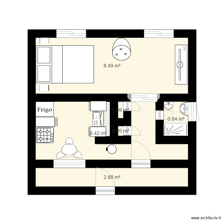 Plan de studio - Plan dessiné par GLAHOU