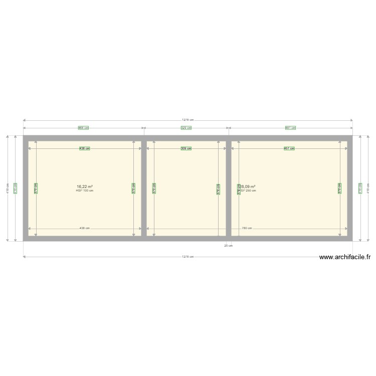 terasse - Plan 2 pièces 44 m2 dessiné par yggdrassill
