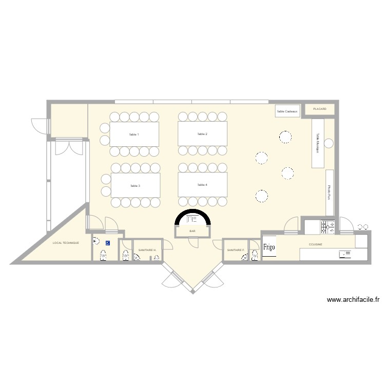 Plan salle des fêtes 2 - Plan dessiné par Helix31
