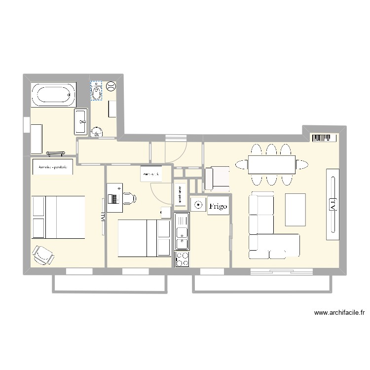 Plan appart - Plan 4 pièces 60 m2 dessiné par marcellin92