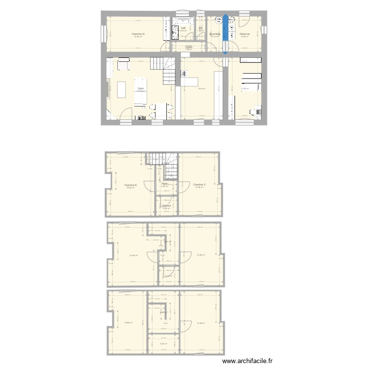 beaufort - Plan 22 pièces 191 m2 dessiné par Daph0412