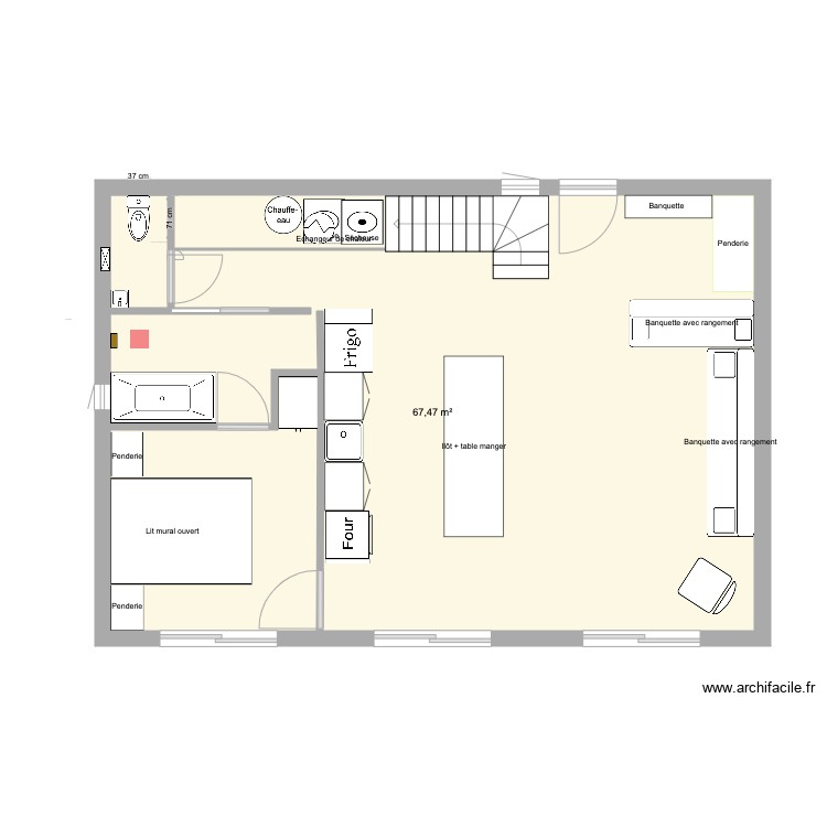 Plan maison 1000 pi2 - Plan dessiné par Theosoleil