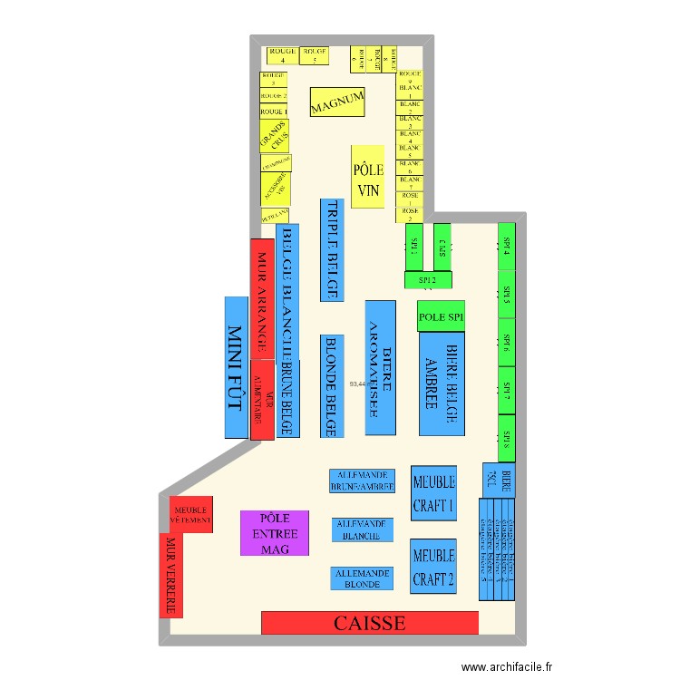 magasin - Plan dessiné par VANDB Vitrolles