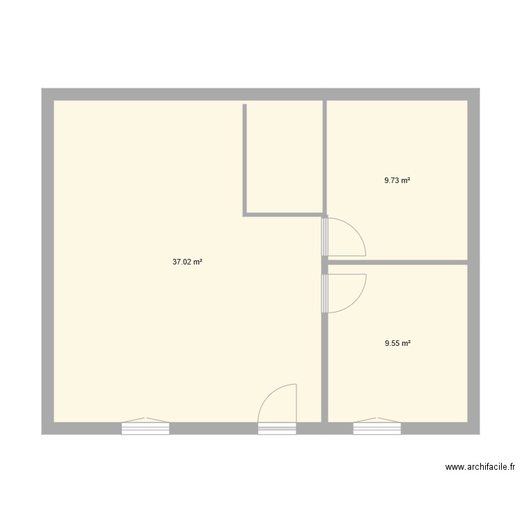 Plan – Appartement de 55m2 – Par Laura1507 ️ | ArchiFacile