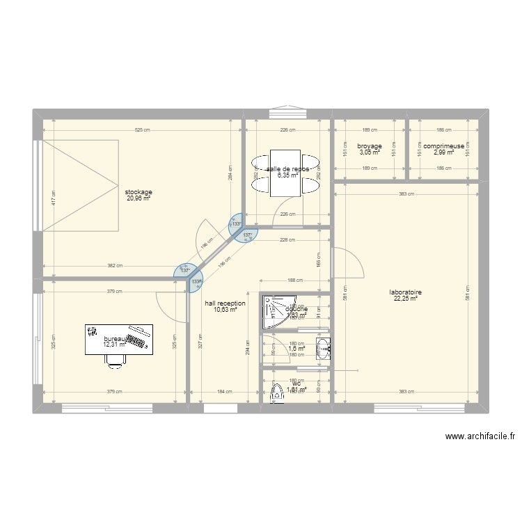 local technique - Plan 10 pièces 83 m2 dessiné par spirulinevalez34