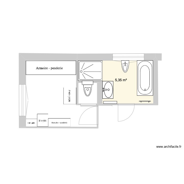 Plan Salle De Bain 5m2 Avec Wcnull