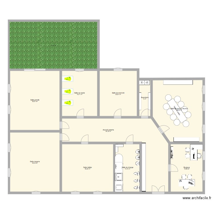 Crèche - Plan 11 pièces 312 m2 dessiné par Cassandra250399