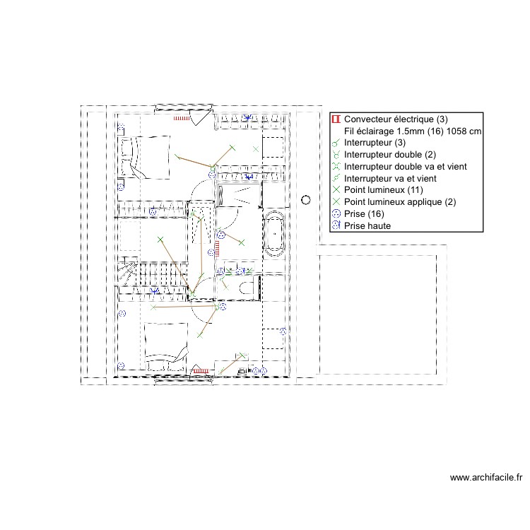 étage elec - Plan dessiné par Alexandre mariage