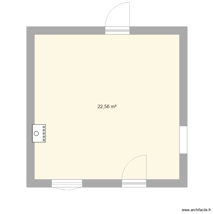 LA CREUSE - Plan 1 pièce 23 m2 dessiné par formik68