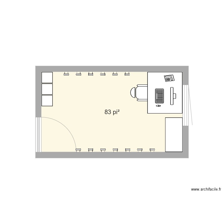 Bureau Edith - Plan dessiné par Inhalo