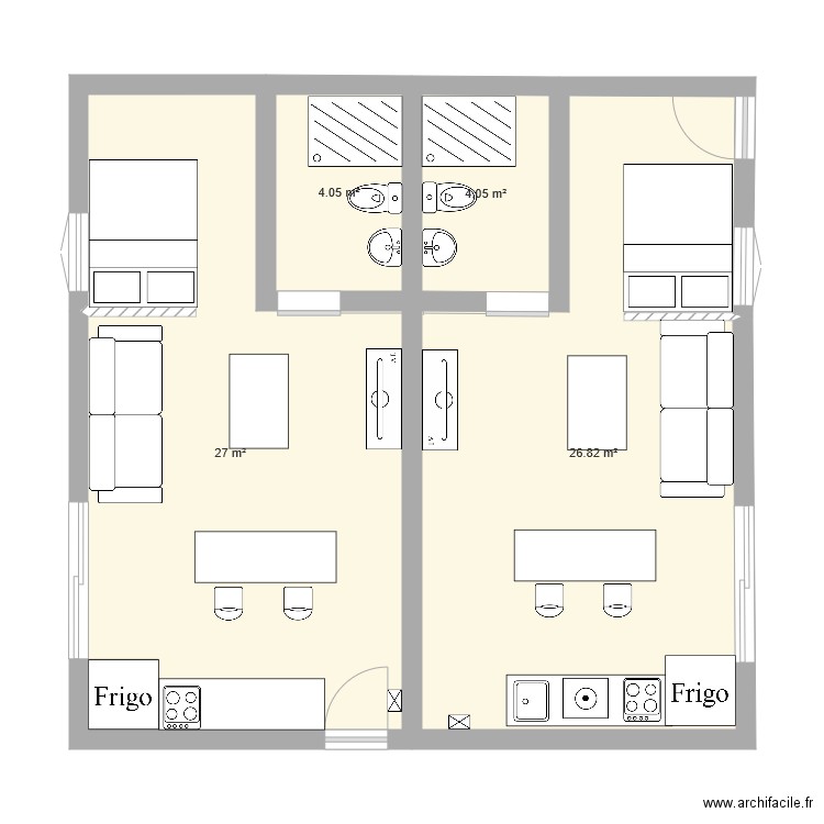 Plan – double Studio 30m2 – Par Cmoifred ️ | ArchiFacile